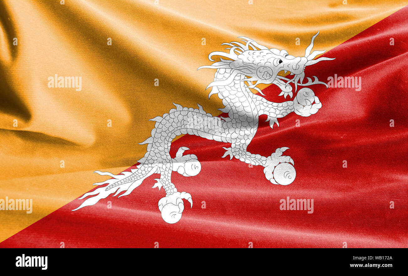 Realistic flag of Butane on the wavy surface of fabric Stock Photo - Alamy