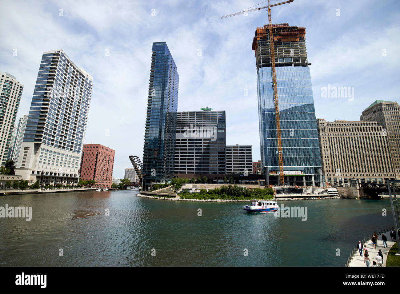 Wolf Point on the chicago river downtown chicago illinois united states ...