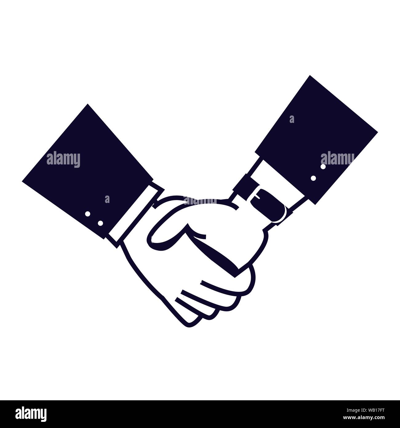 handshake business cartoon flat design vector illustration Stock Vector ...