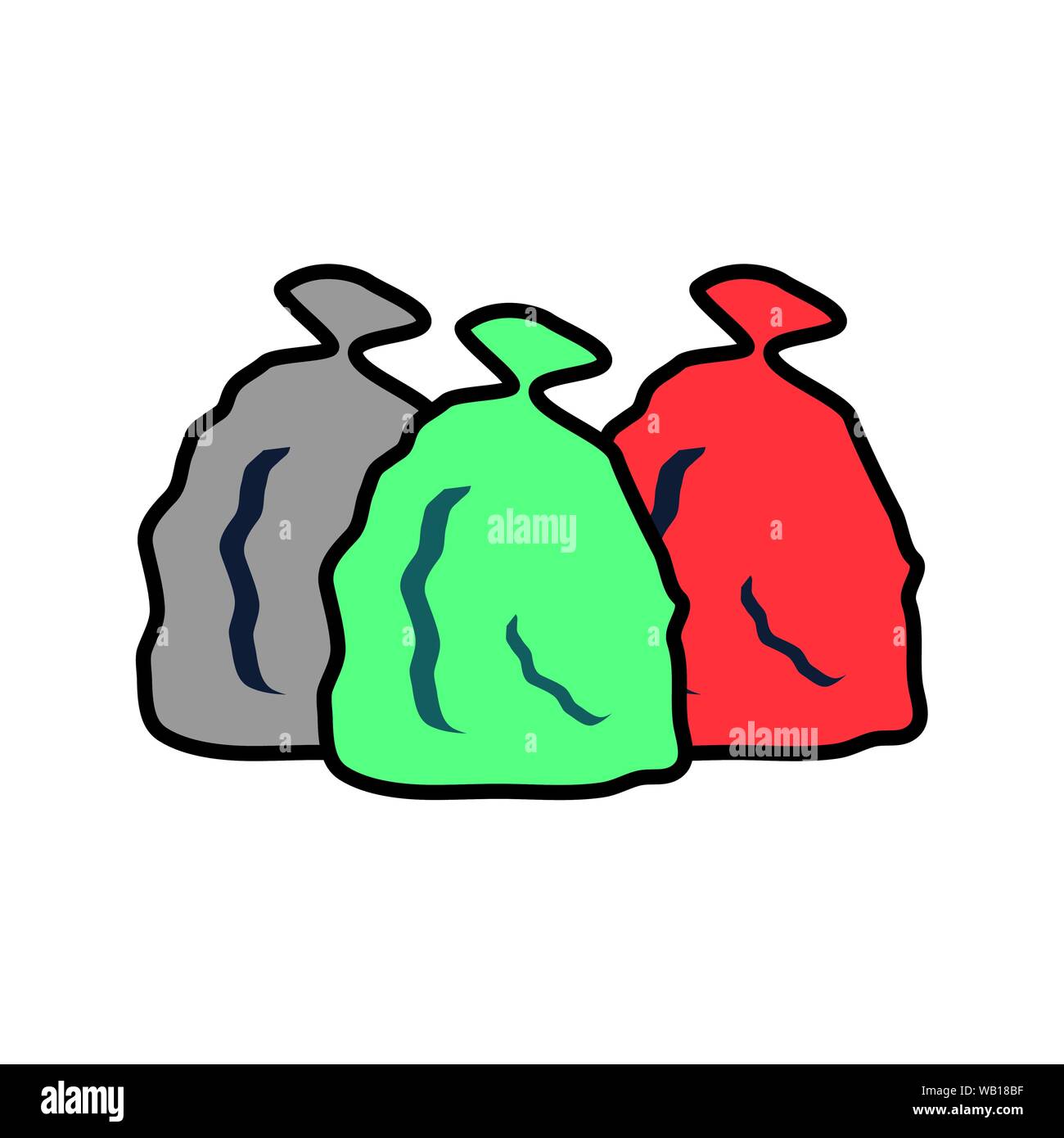 Trash bags design, Garbage recycle ecology eco save and environment ...
