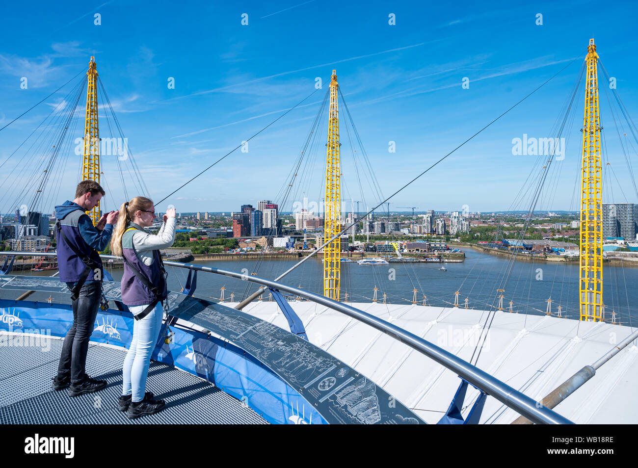 Up at the o2, o2 roof tour, Millennium Done, Greenwich, London Stock ...