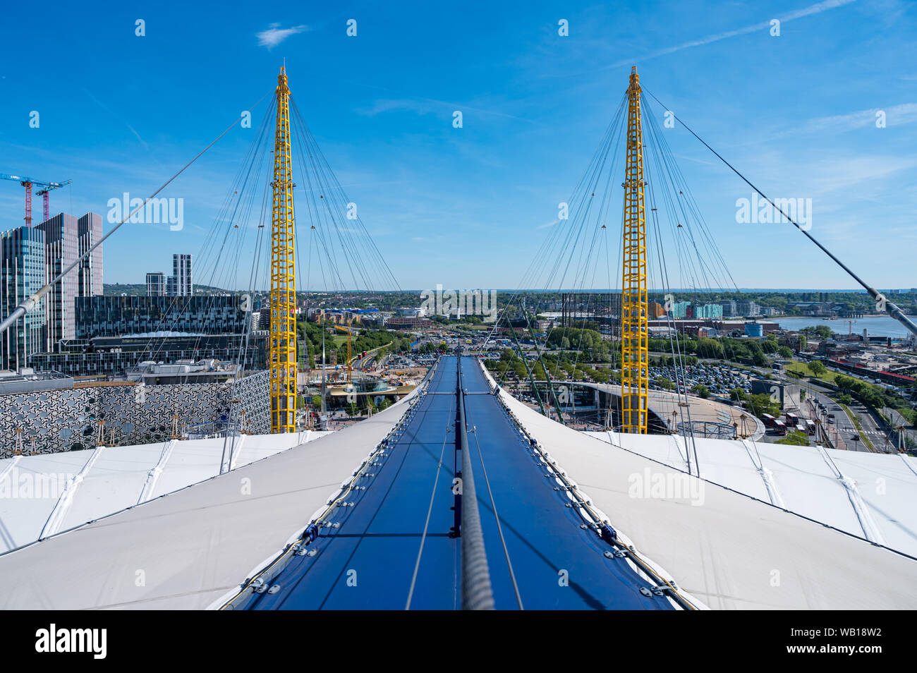 Up at the o2, o2 roof tour, Millennium Done, Greenwich, London Stock ...