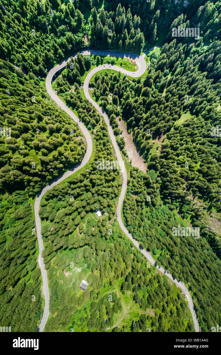 Switzerland, Canton of Uri, Aerial view of Susten Pass Stock Photo - Alamy