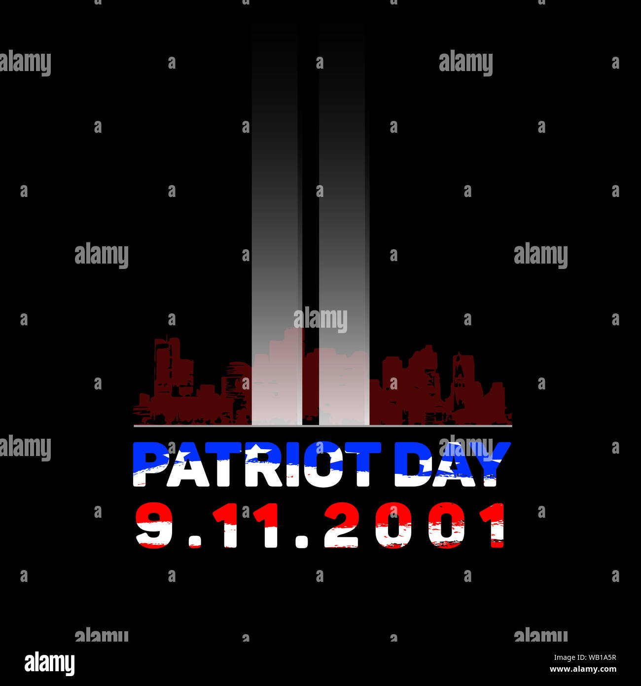 Patriot day vector poster. September 11. Never forget Stock Photo - Alamy
