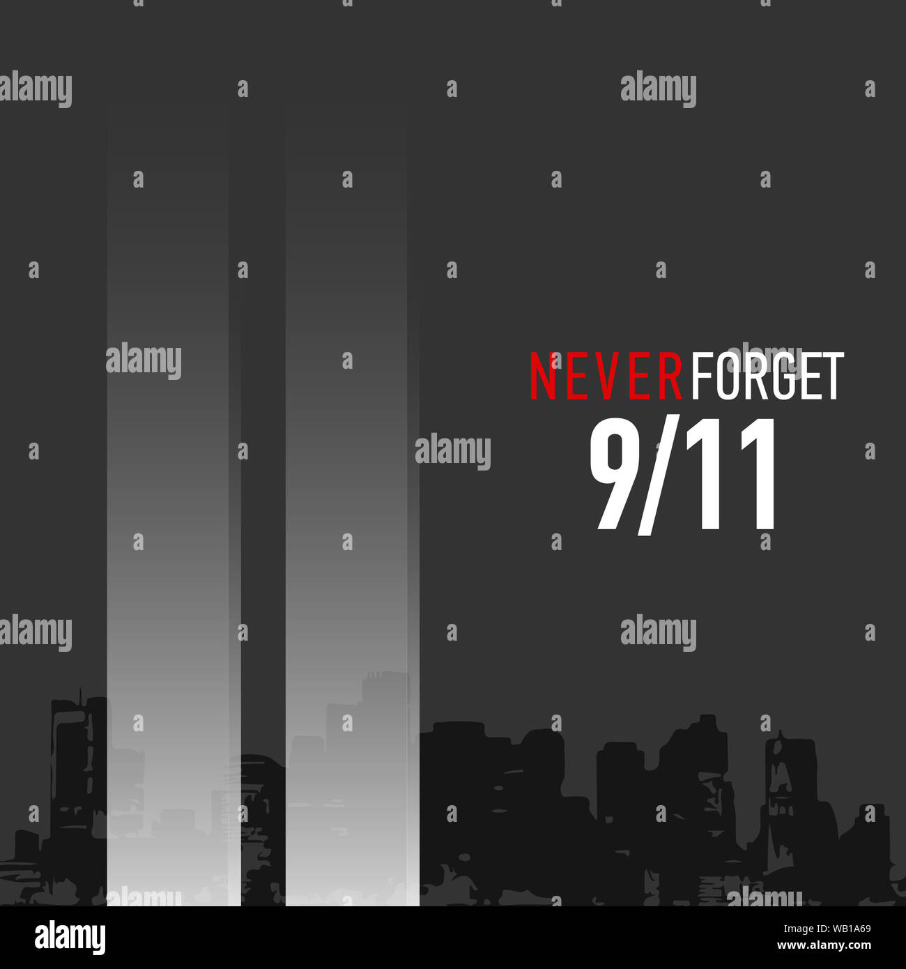 Patriot day vector poster. September 11. Never forget Stock Photo - Alamy