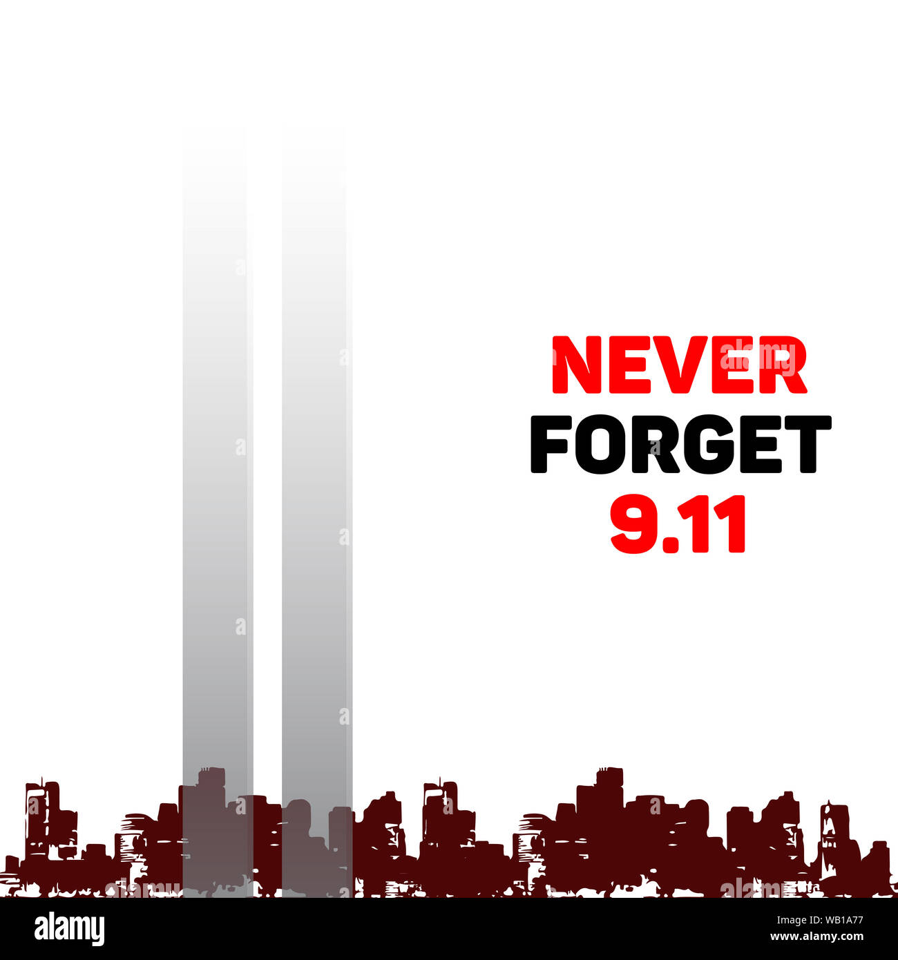 Patriot day vector poster. September 11. Never forget Stock Photo - Alamy