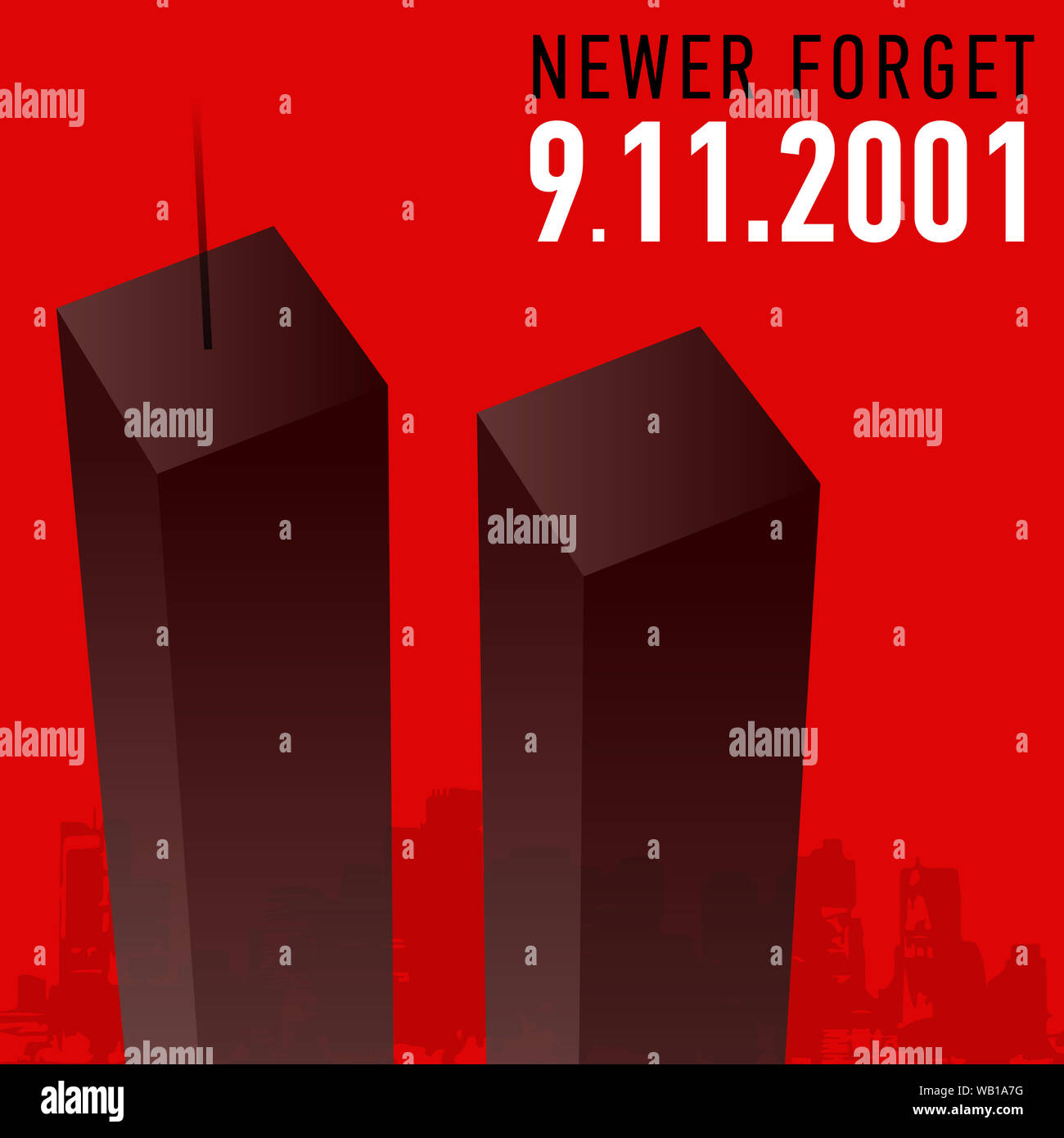 Patriot day vector poster. September 11. Never forget Stock Photo - Alamy