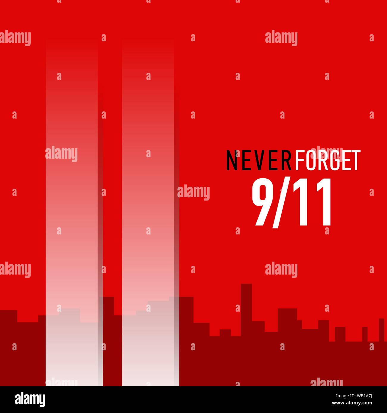 Patriot day vector poster. September 11. Never forget Stock Photo - Alamy