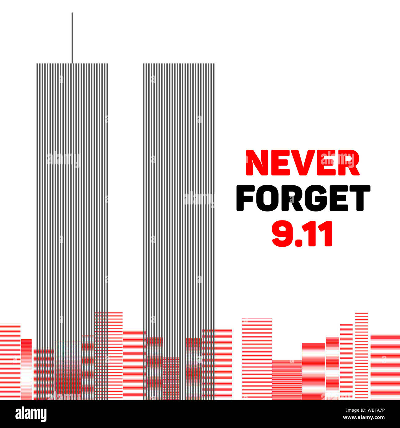 Patriot day vector poster. September 11. Never forget Stock Photo - Alamy