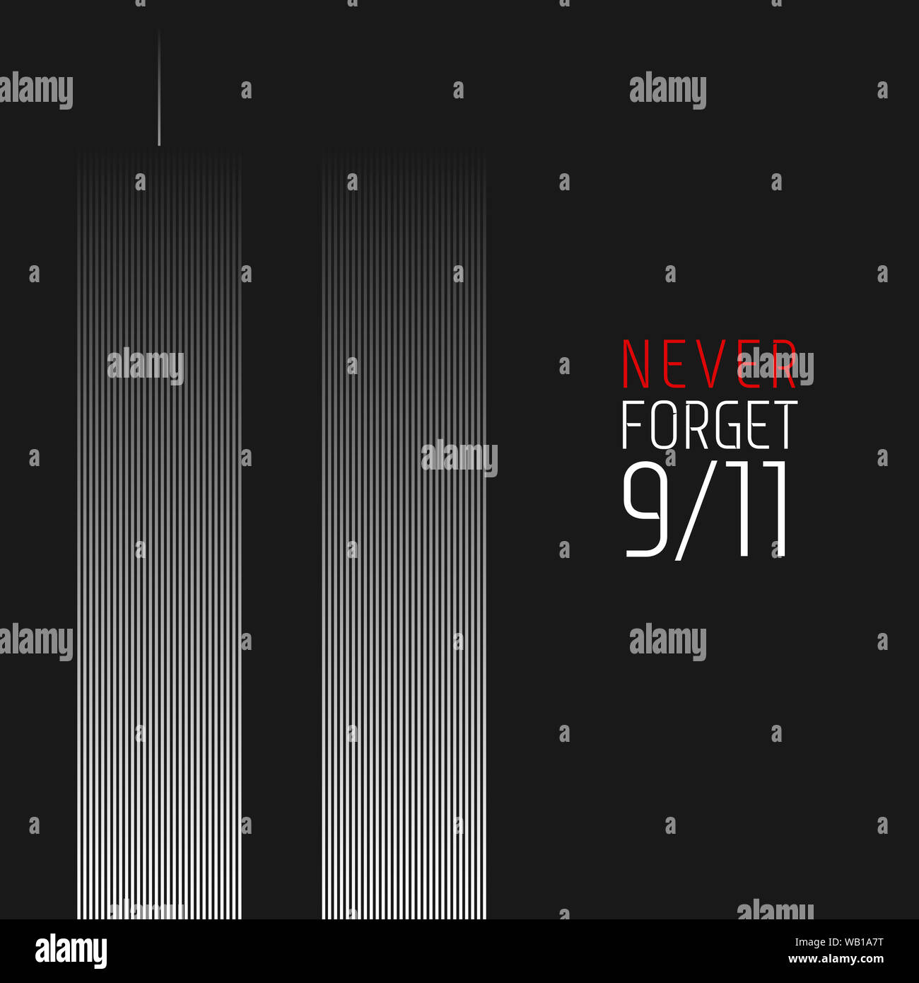 Patriot day vector poster. September 11. Never forget Stock Photo - Alamy