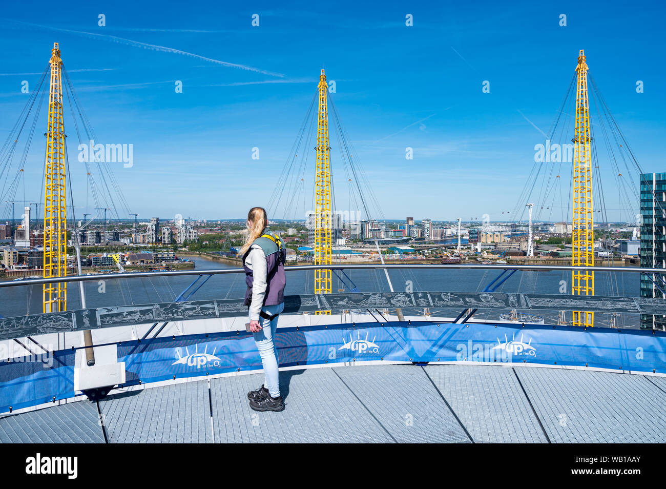 Up at the o2, o2 roof tour, Millennium Done, Greenwich, London Stock ...