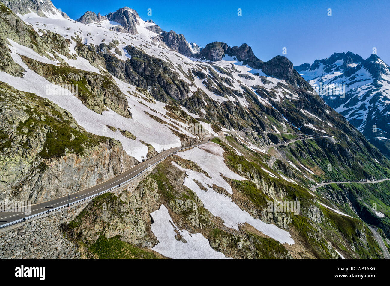 Switzerland, Canton of Uri, Aerial view of Susten Pass Stock Photo - Alamy