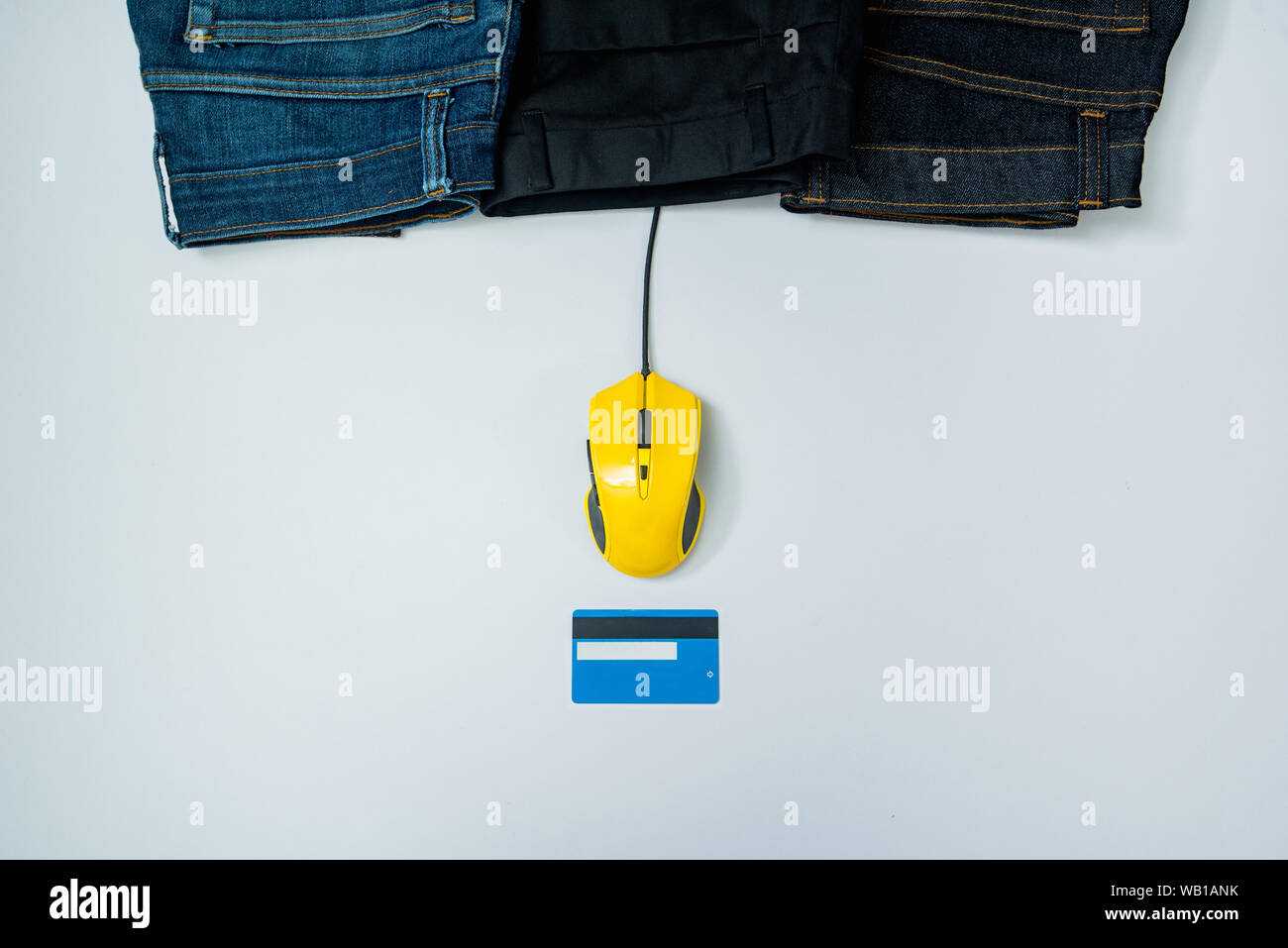 credit card computer mouse online shopping concept isolated white Stock ...