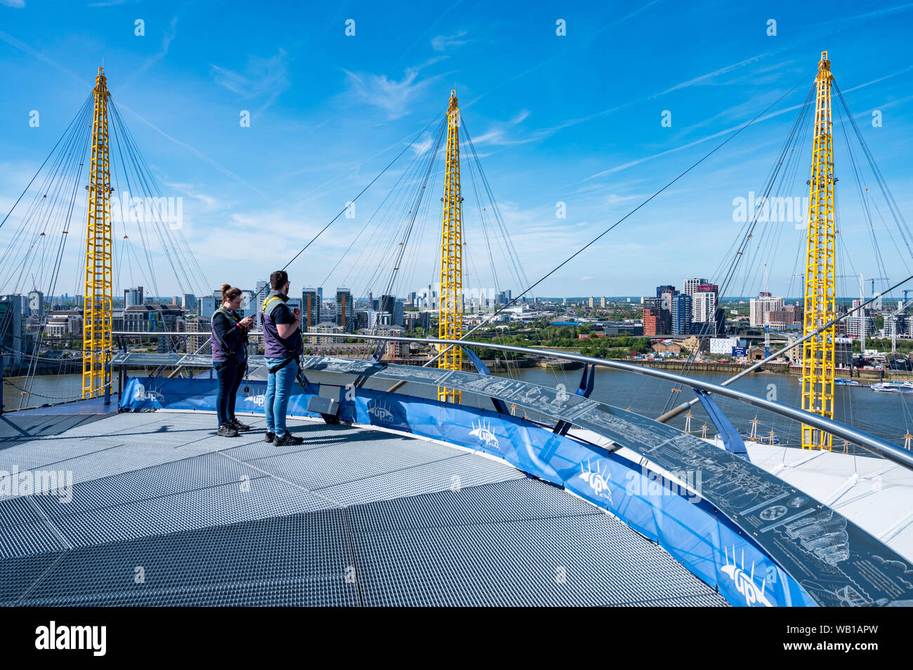 Up at the o2, o2 roof tour, Millennium Done, Greenwich, London Stock ...