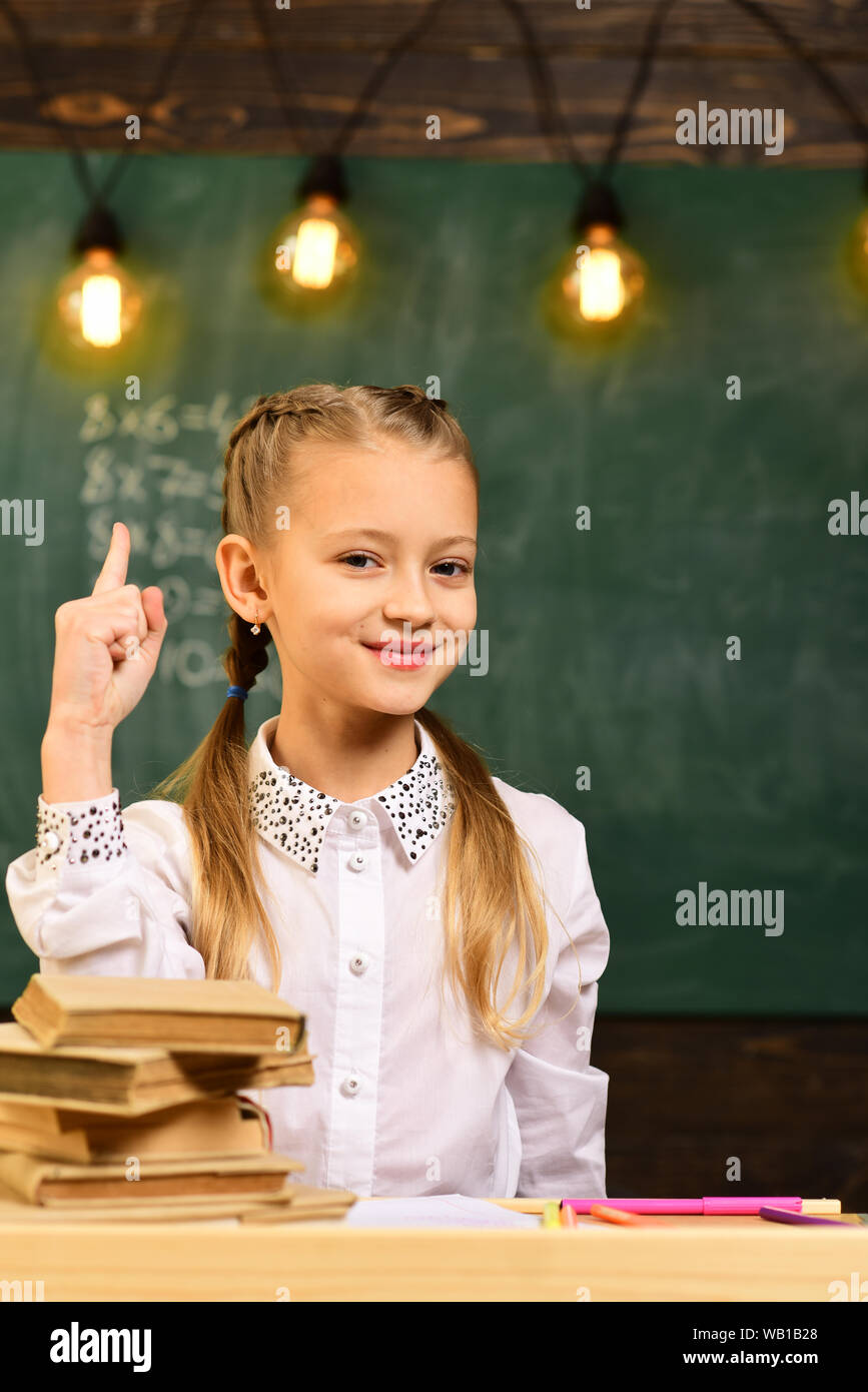 innovation and idea. small girl has innovation and idea. idea for ...