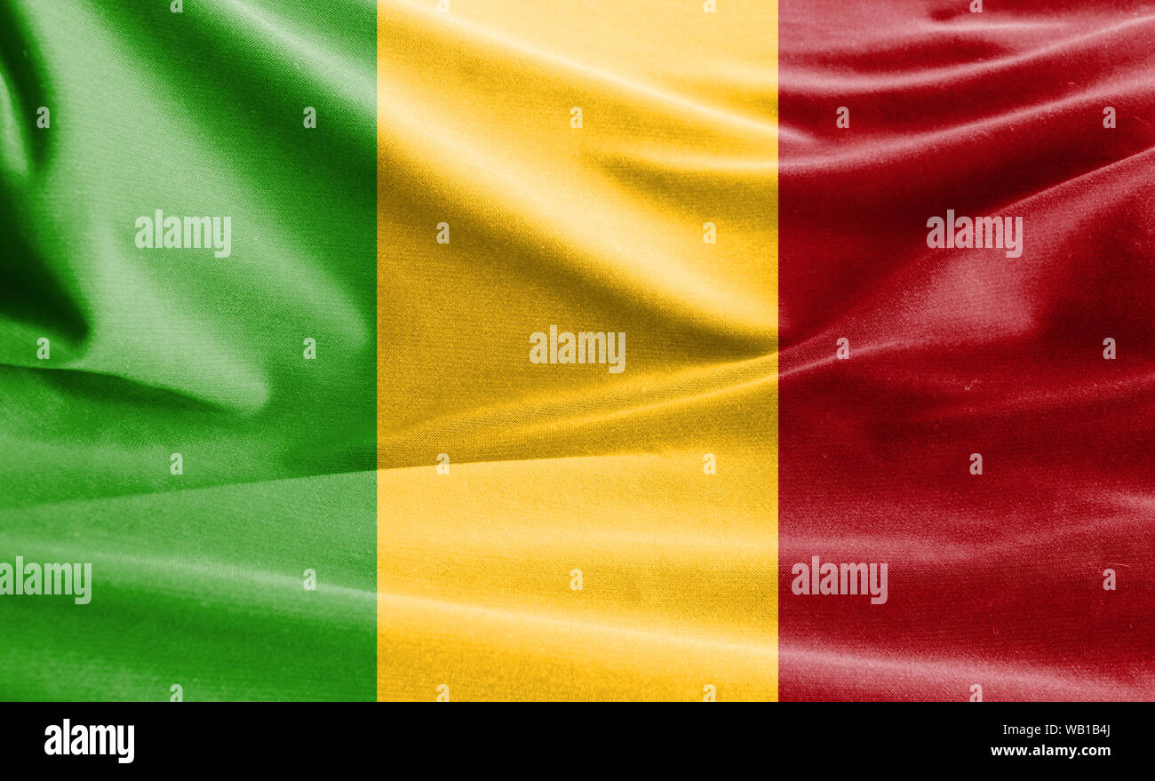 Realistic flag of Mali on the wavy surface of fabric Stock Photo - Alamy
