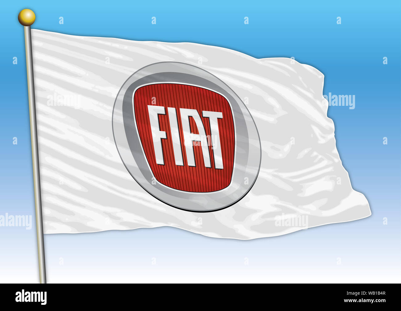 Fiat international car industrial group, flag with logo, illustration ...