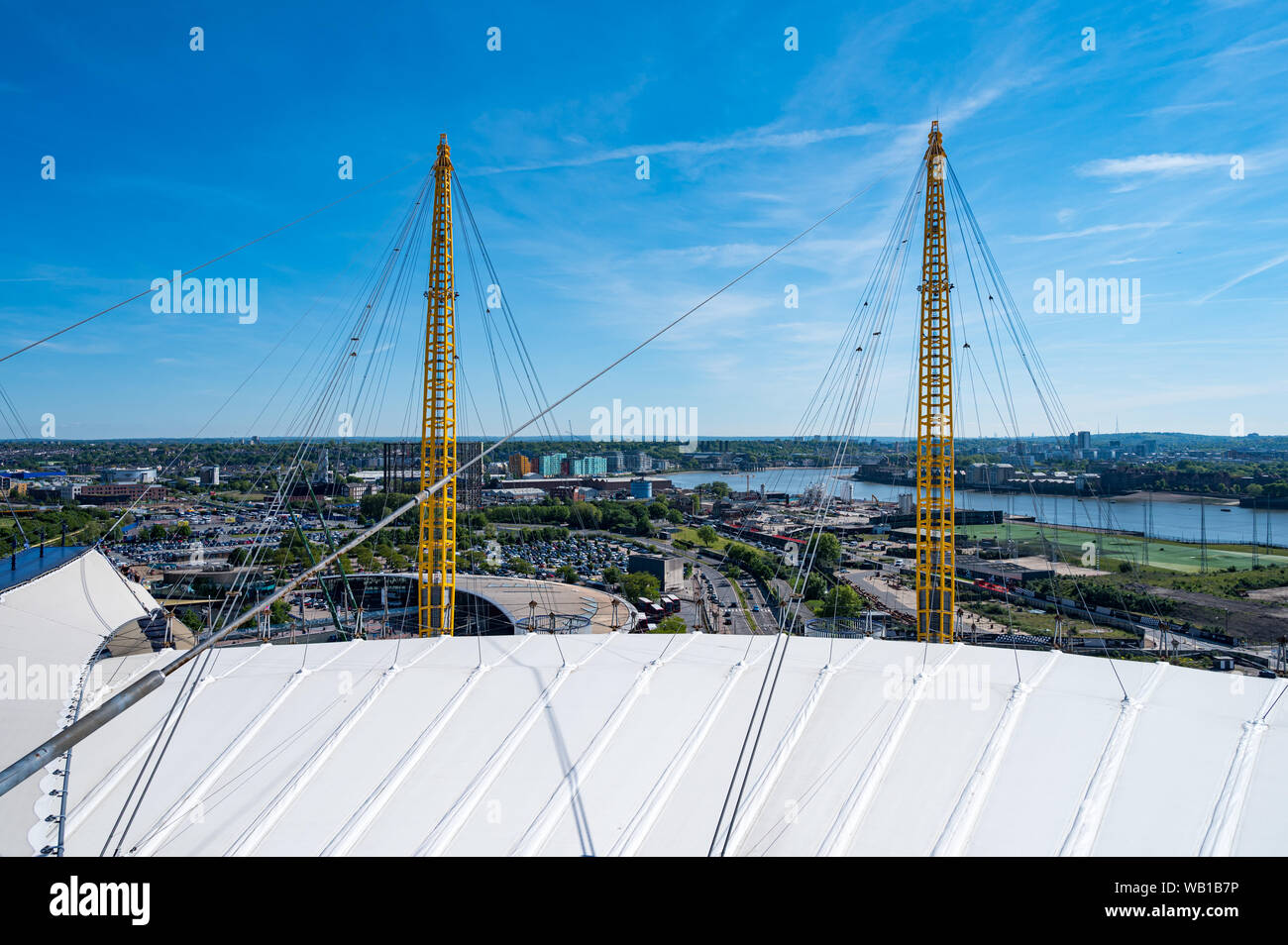 Up at the o2, o2 roof tour, Millennium Done, Greenwich, London Stock ...