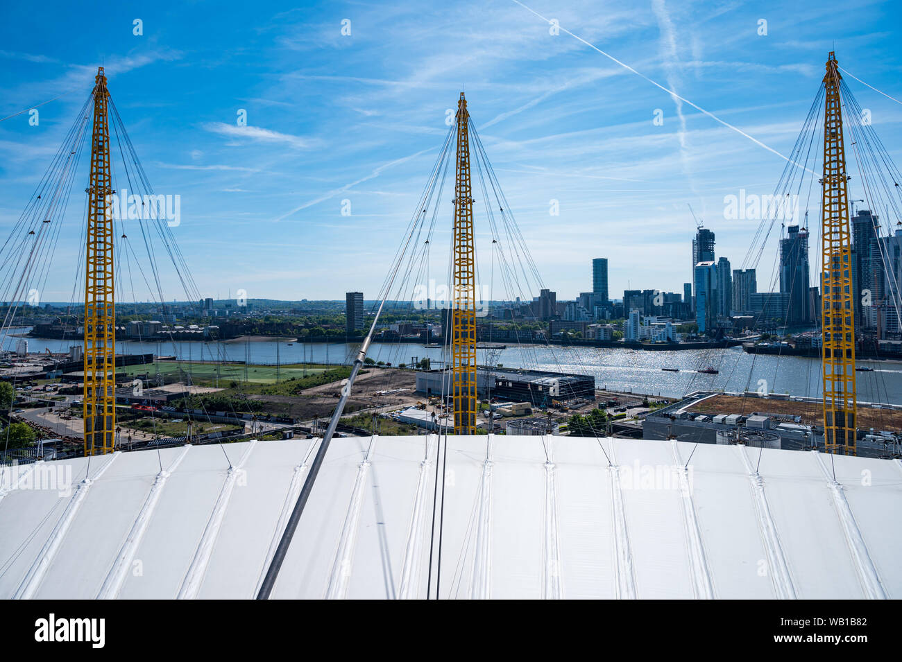 Up at the o2, o2 roof tour, Millennium Done, Greenwich, London Stock ...