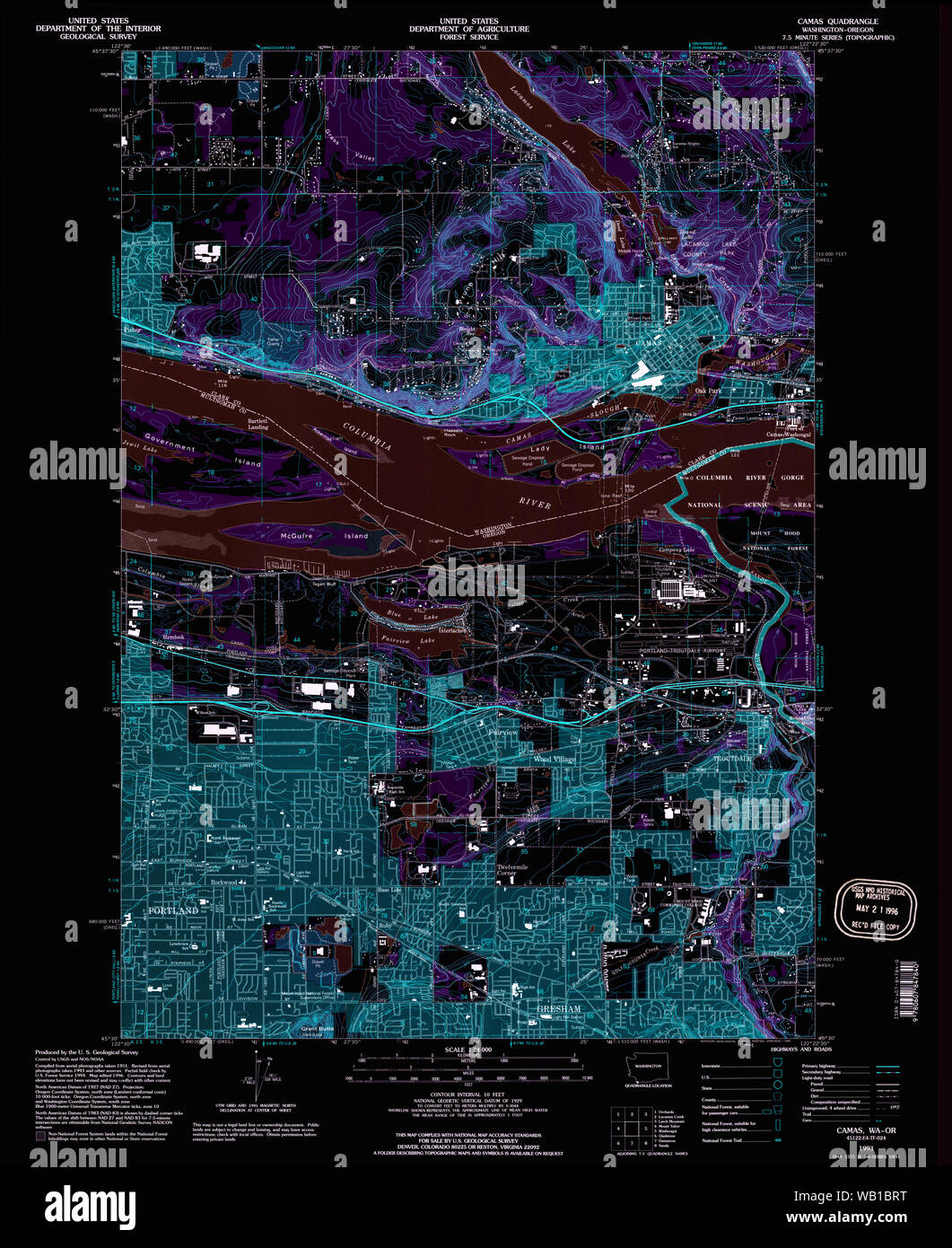 Map of camas hi-res stock photography and images - Alamy