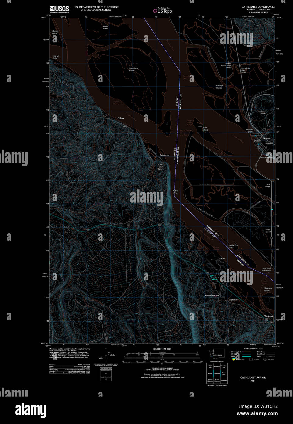 Cathlamet map hi-res stock photography and images - Alamy