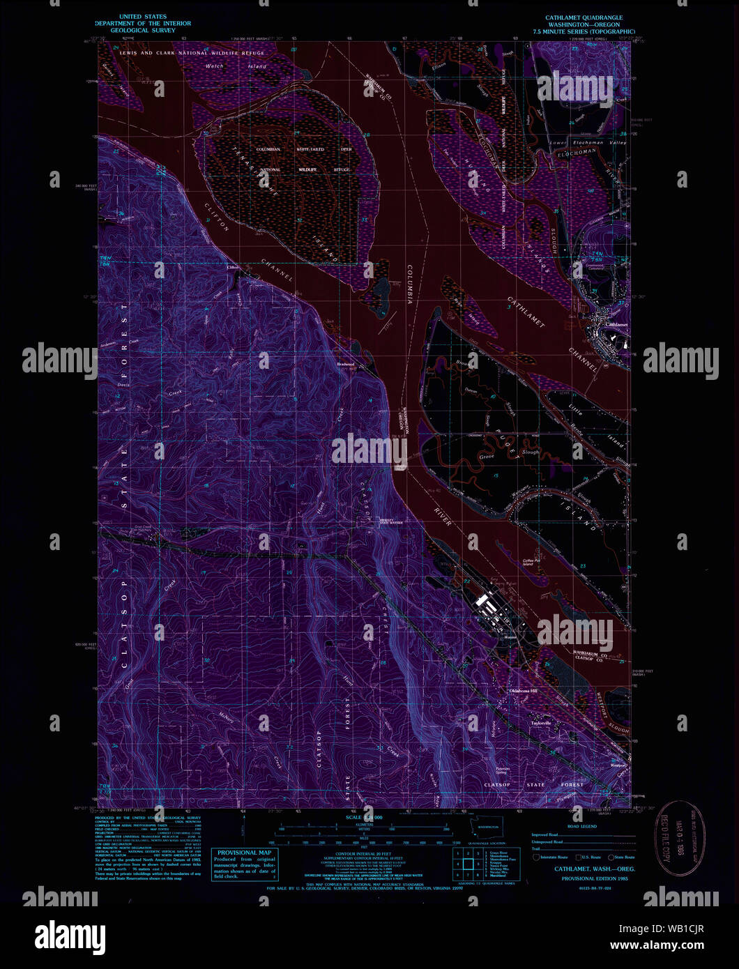 Cathlamet map hi-res stock photography and images - Alamy