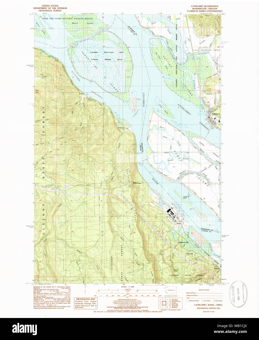 Map of cathlamet washington hi-res stock photography and images - Alamy