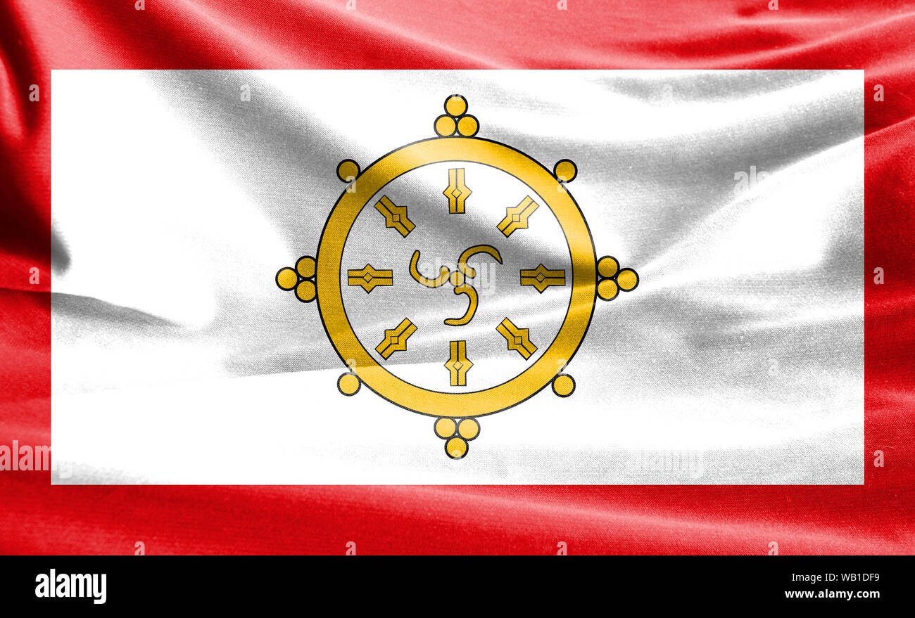 Realistic flag of Sikkim on the wavy surface of fabric Stock Photo - Alamy