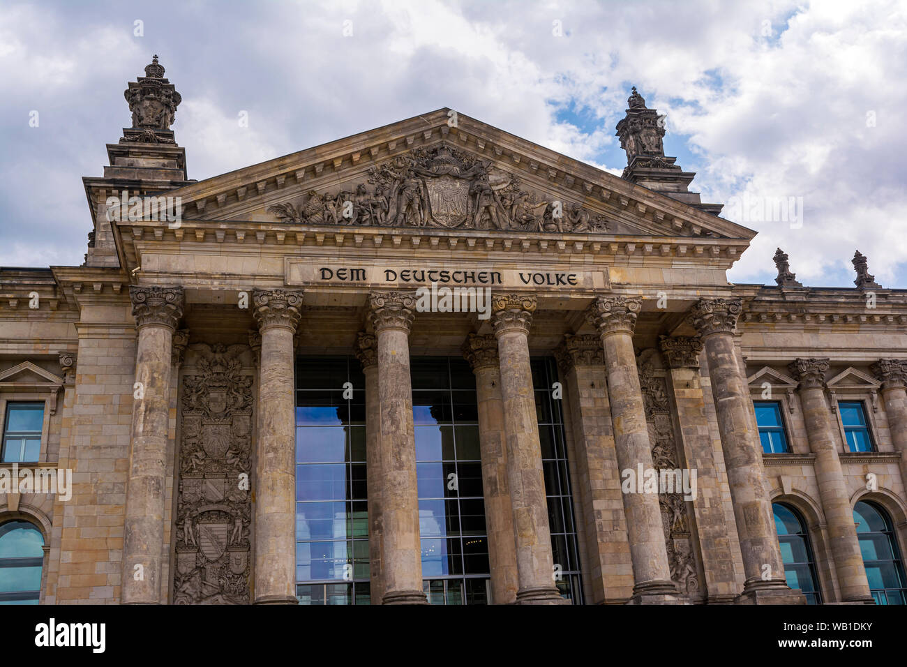 View of the Reichstag building, the seat of the German parliament Stock ...