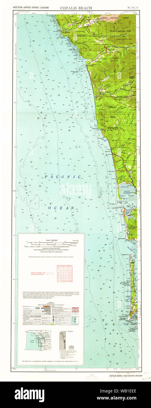 Map of copalis beach hi-res stock photography and images - Alamy