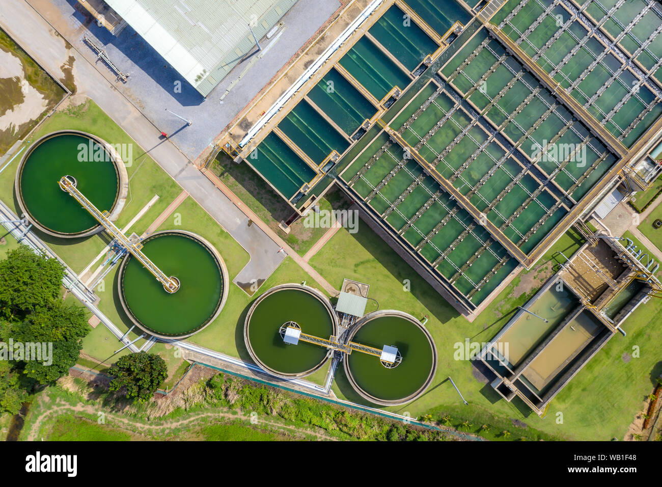 Aerial view of The Solid Contact Clarifier Tank type Sludge ...
