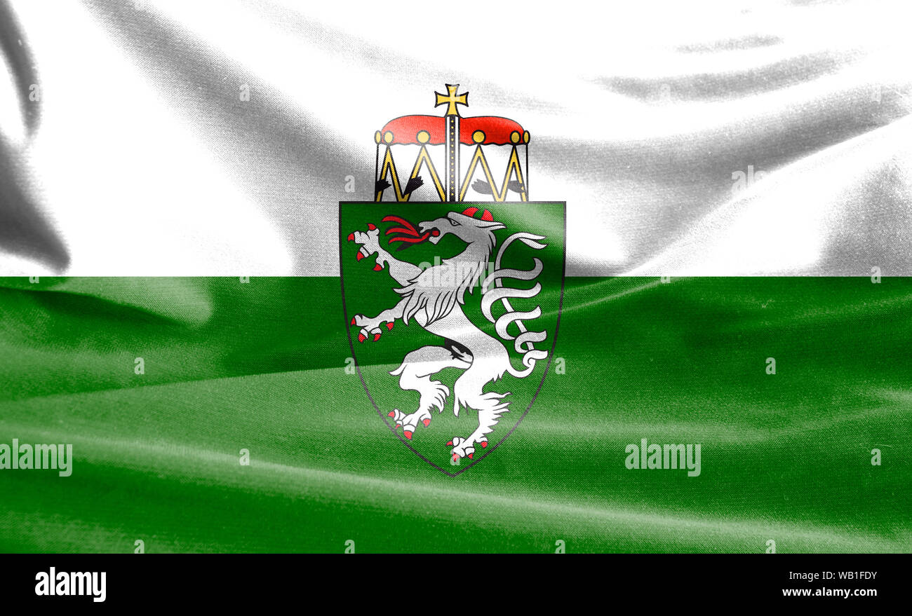 Realistic flag of Styria on the wavy surface of fabric Stock Photo - Alamy