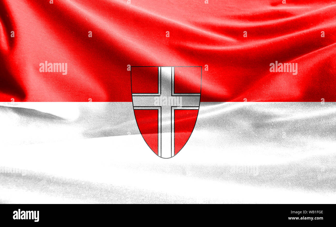 Realistic flag of Vienna on the wavy surface of fabric Stock Photo - Alamy