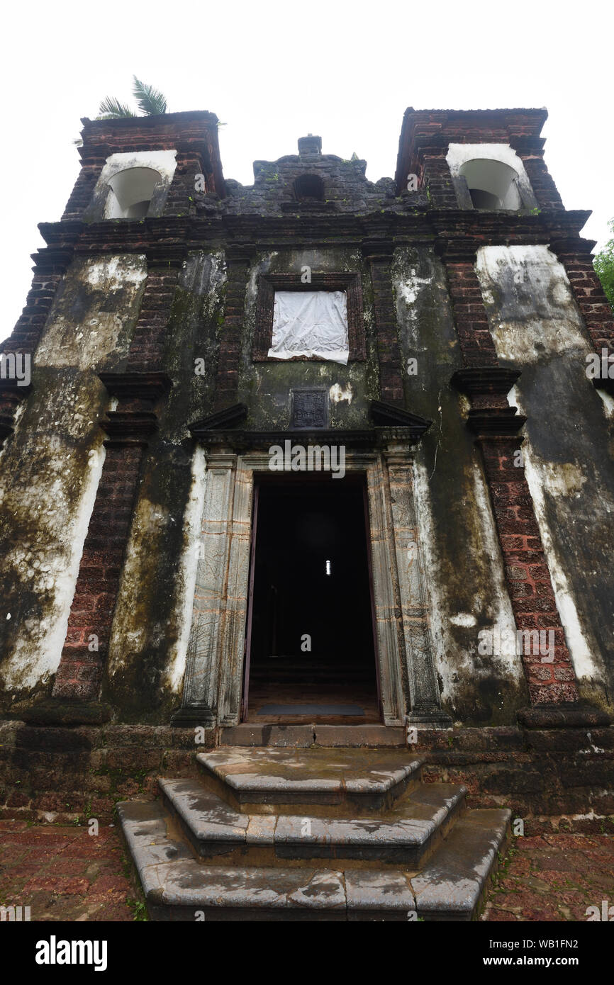Facade of the 'Chapel of St. Catherine' at ASI complex. Old Goa, India ...