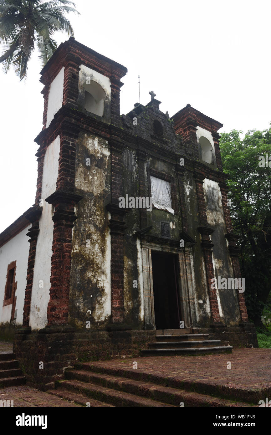 Facade of the 'Chapel of St. Catherine' at ASI complex. Old Goa, India ...