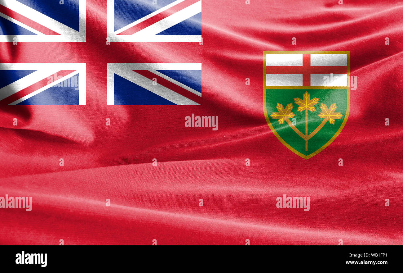 Realistic flag of Ontario on the wavy surface of fabric Stock Photo - Alamy