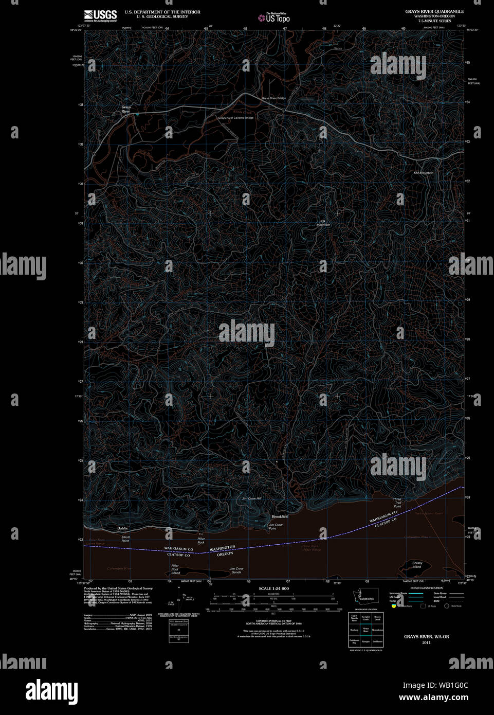 Grays river map hi-res stock photography and images - Alamy
