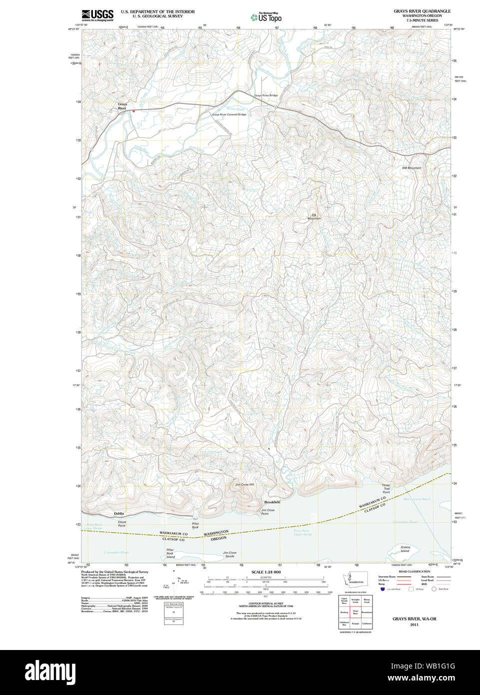 Map of grays river washington hi-res stock photography and images - Alamy