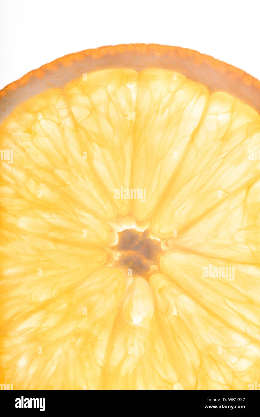 A cross-sectional slice of an Orange Stock Photo - Alamy