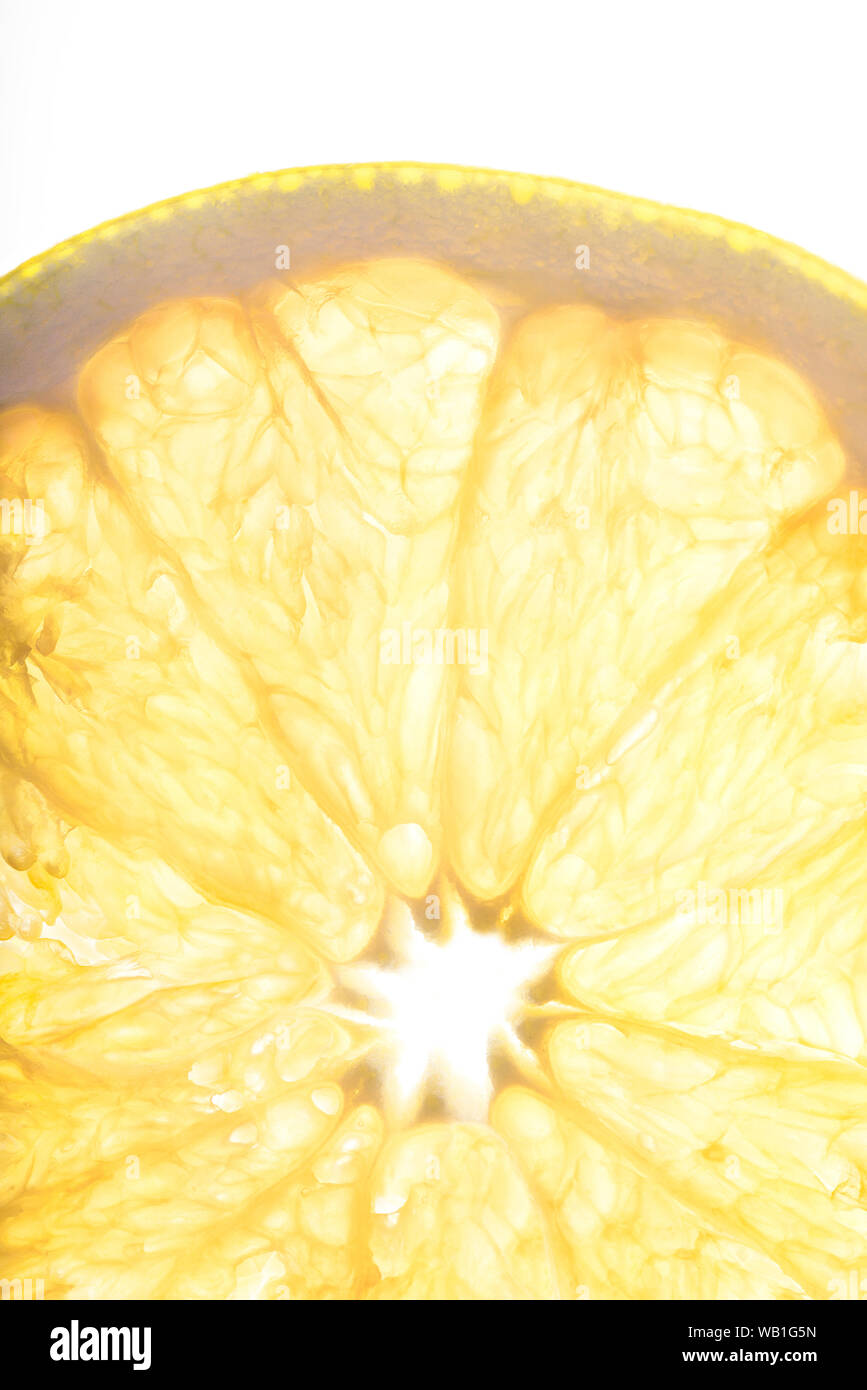A cross-sectional slice of an Lemon Stock Photo - Alamy