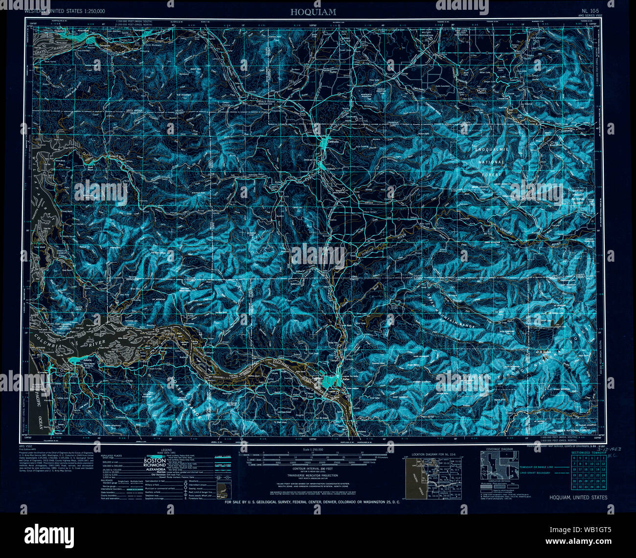 Map of hoquiam washington hi-res stock photography and images - Alamy
