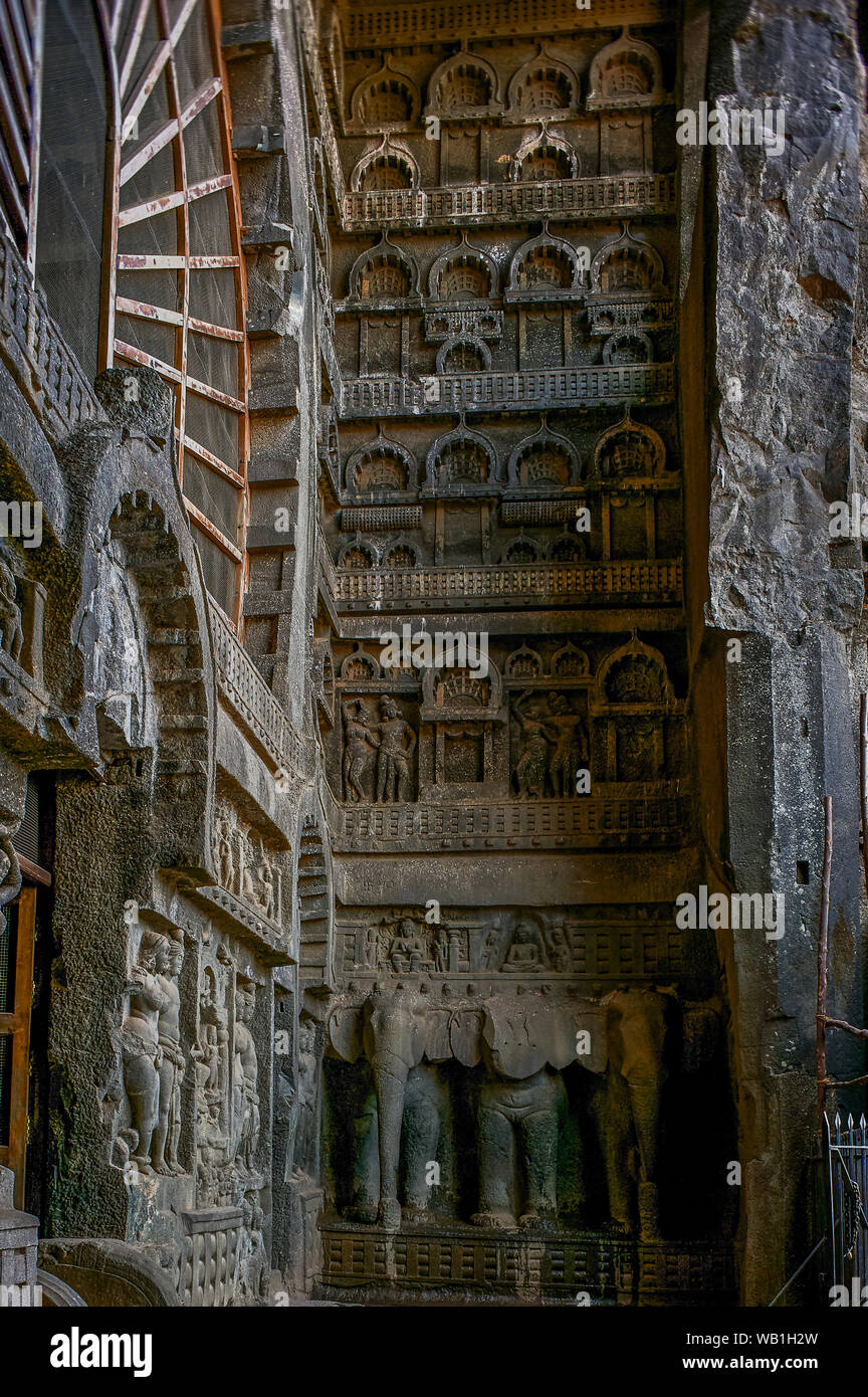15-May-2009-Carving at entrance to Chaitya at Karla; Maharashtra; India ...