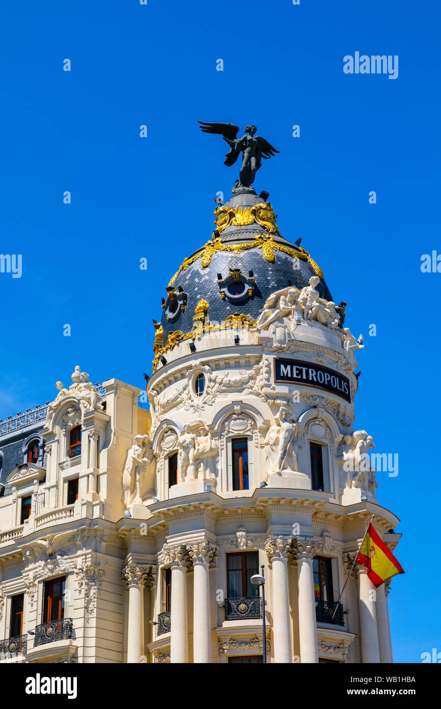Exterior of Metropolis Building, Madrid, Spain, South West Europe Stock ...