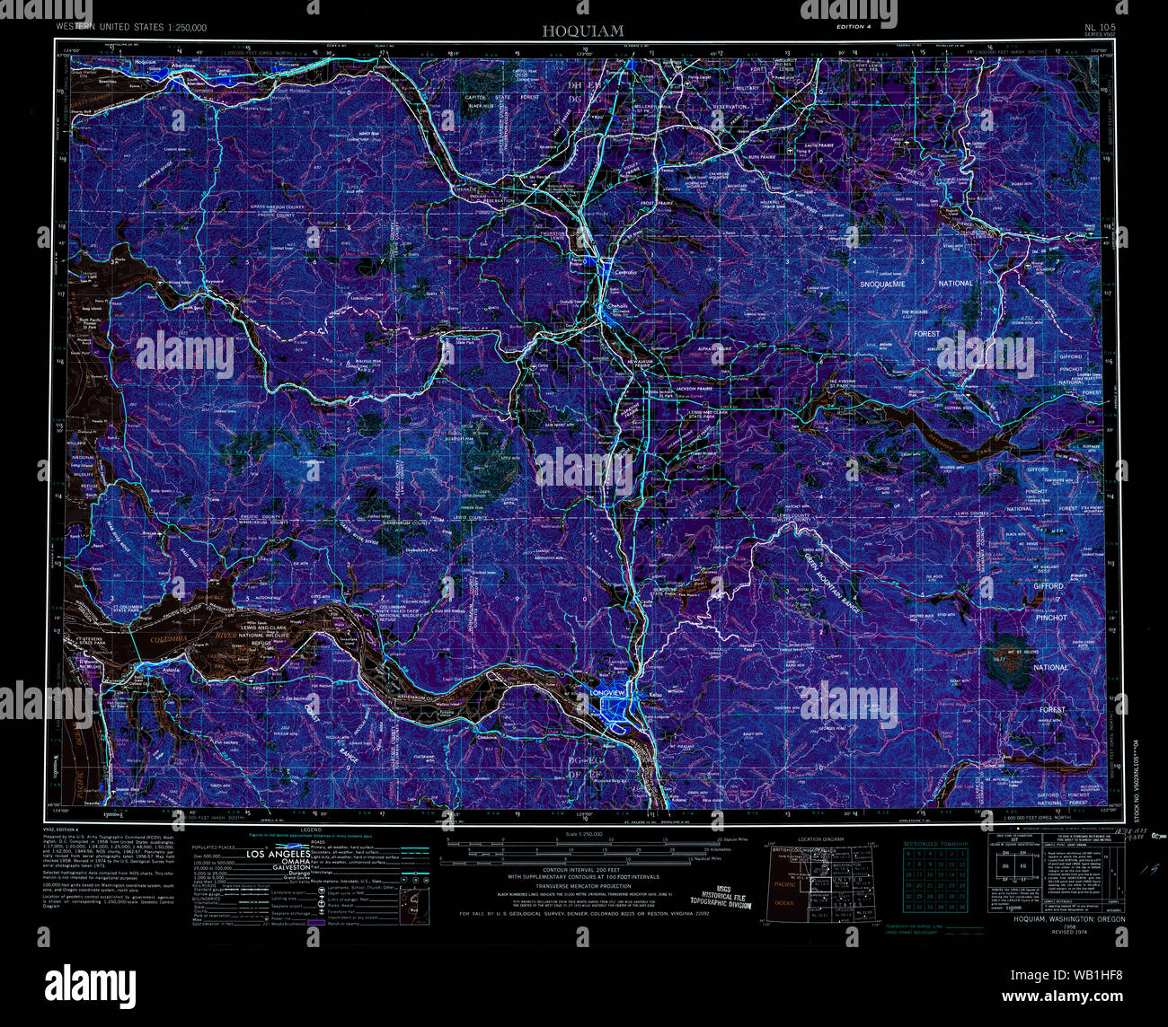 Map of hoquiam washington hi-res stock photography and images - Alamy