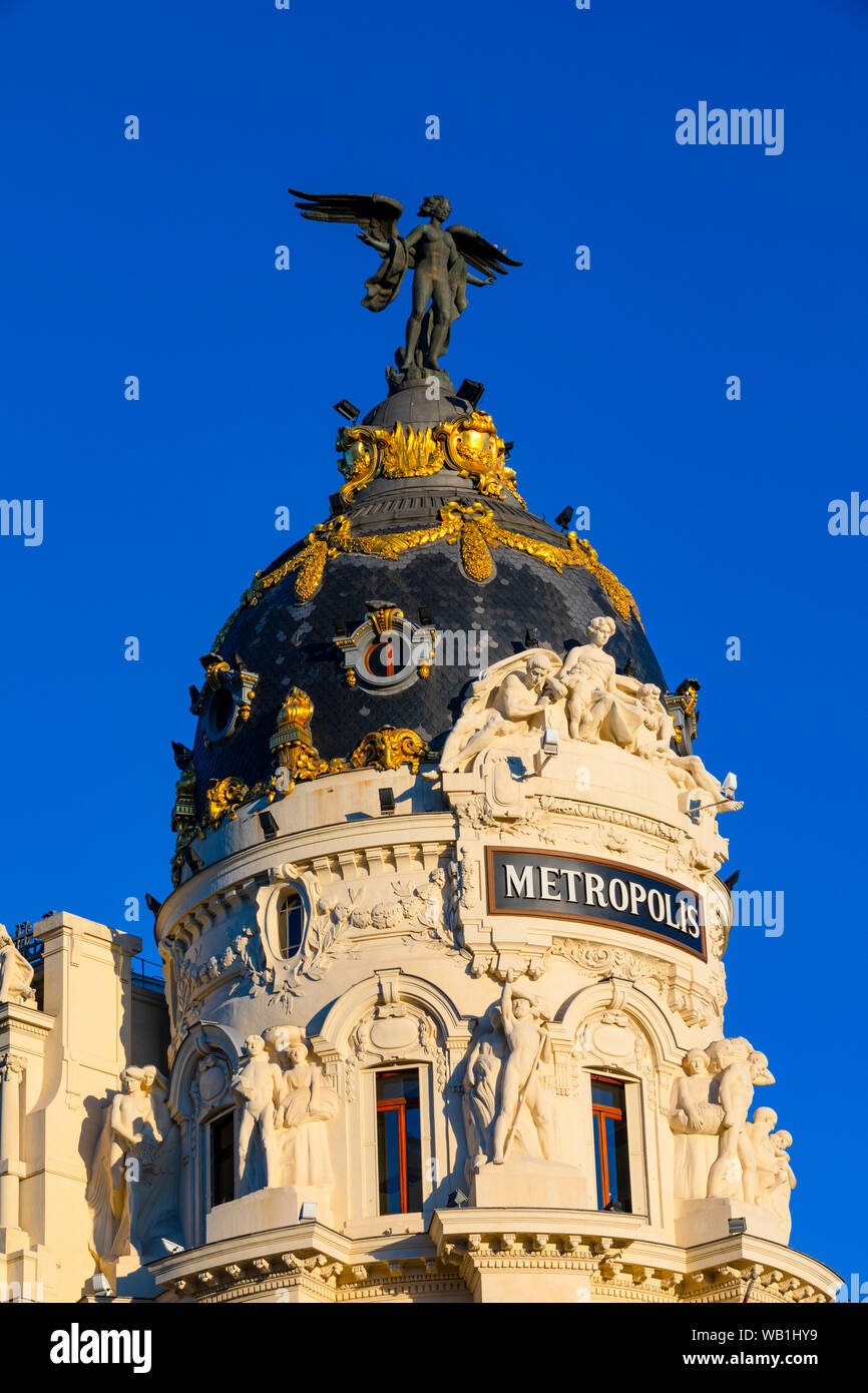 Exterior of Metropolis Building, Madrid, Spain, South West Europe Stock ...