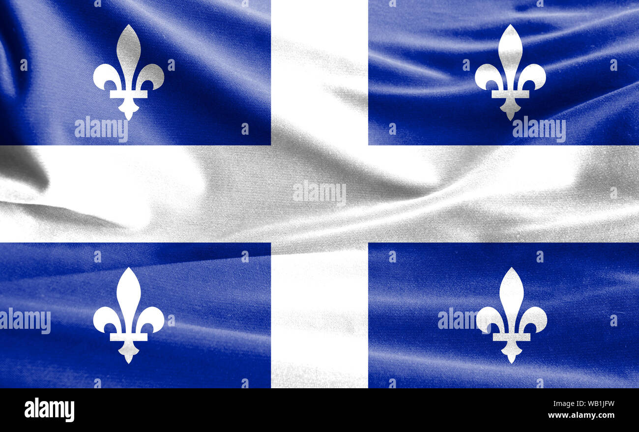 Realistic flag of Quebec on the wavy surface of fabric Stock Photo - Alamy