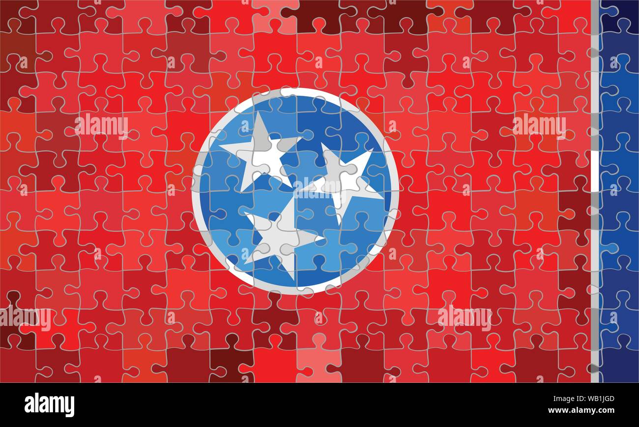 Tennessee flag made of puzzle background - Illustration Stock Vector ...