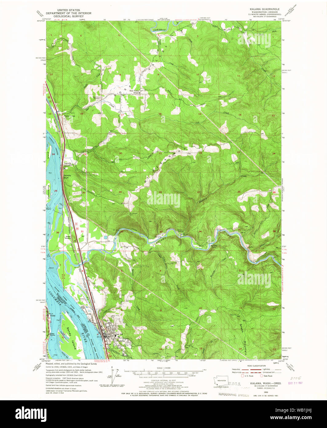 Map of kalama washington hi-res stock photography and images - Alamy