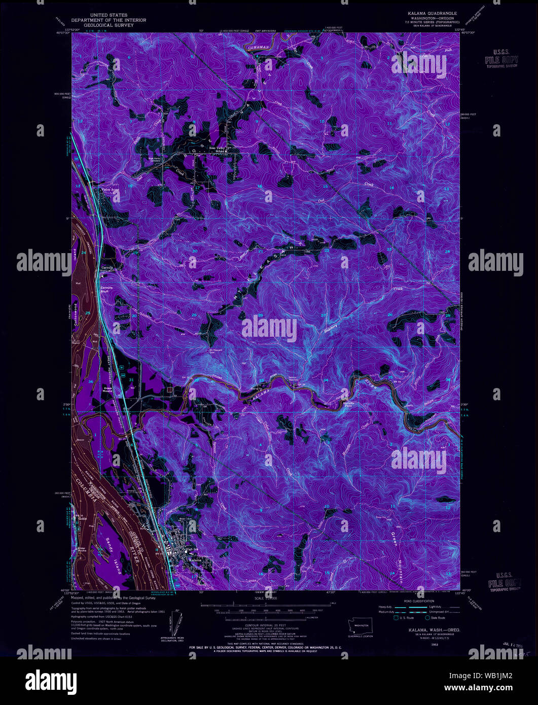 Kalama map hi-res stock photography and images - Alamy