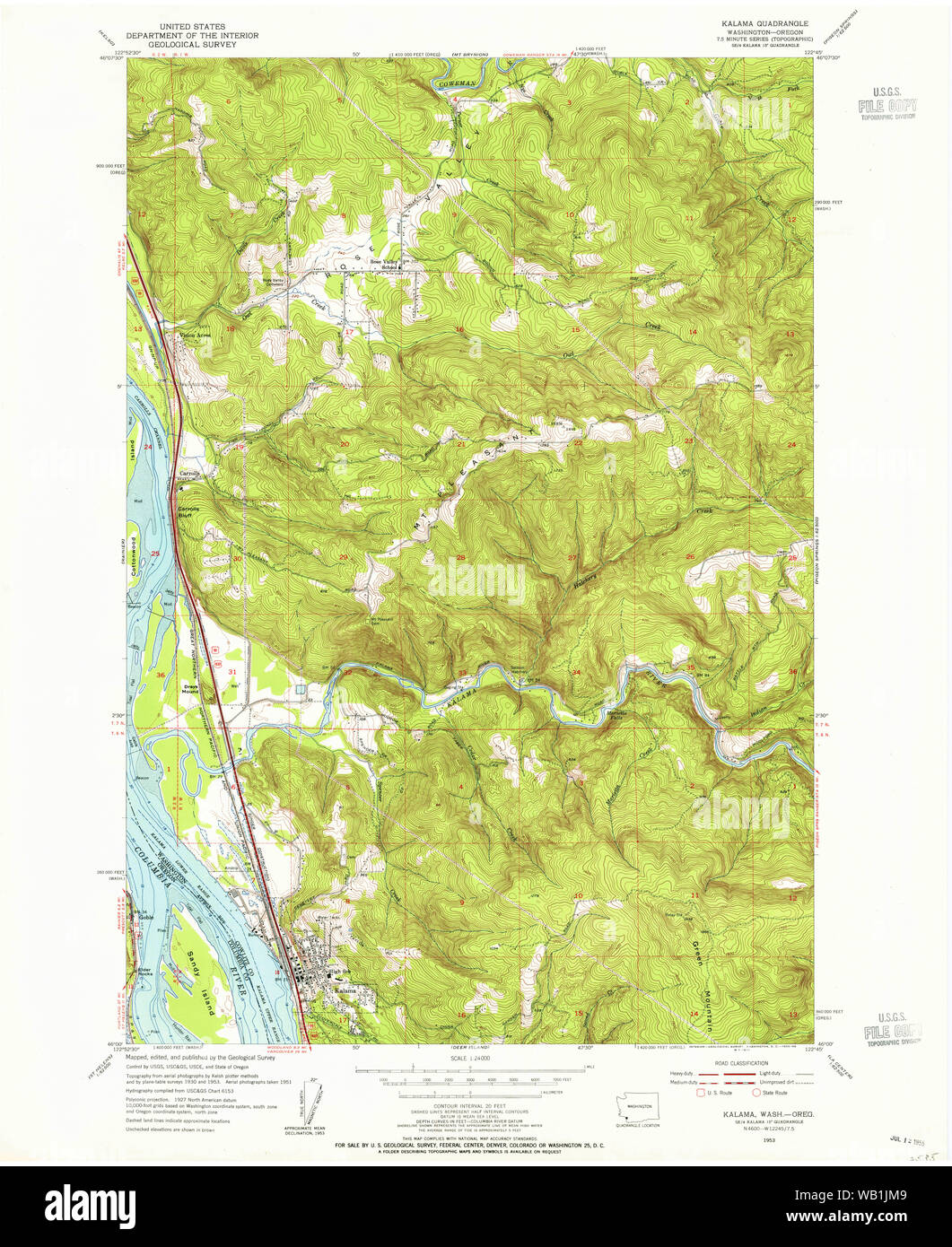 Map of kalama washington hi-res stock photography and images - Alamy